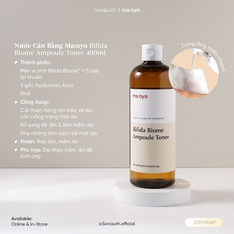 Nước Cân Bằng Ma:nyo Bifida Biome Ampoule Toner (NK) | SonAuth Official