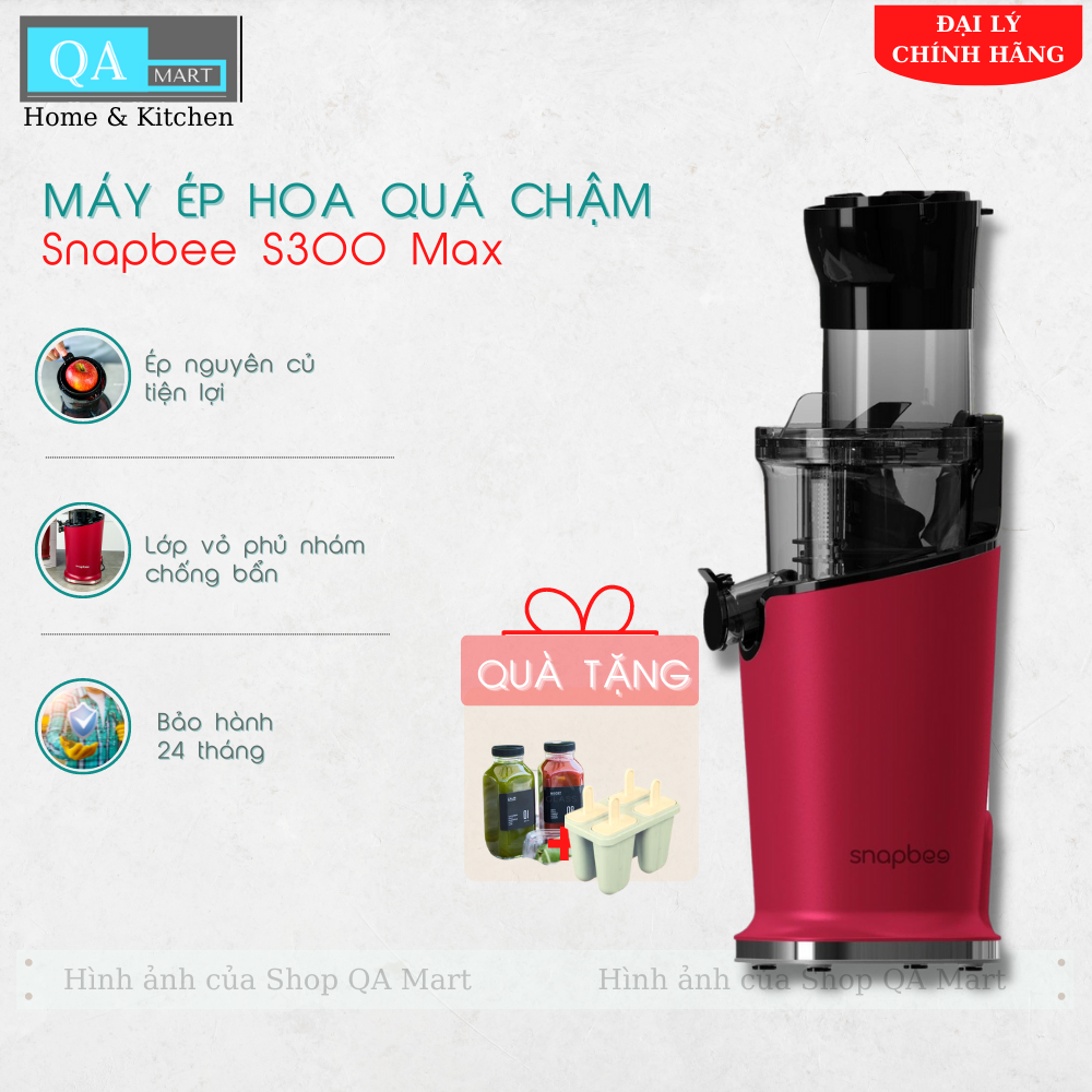Máy ép hoa quả chậm Snapbee S300 Max (Màu đỏ) QA MART VIỆT NAM