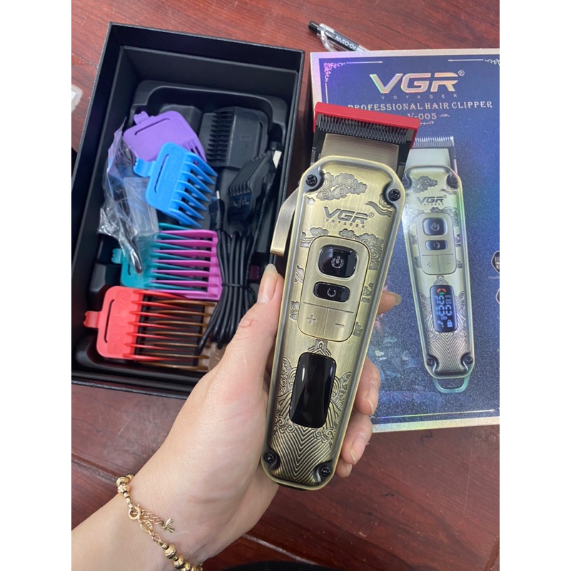 Tông Đơ Cắt Tóc VGR V-005 Lưỡi Đơn Thép Không Gỉ, Kim Loại Nguyên Khối ...