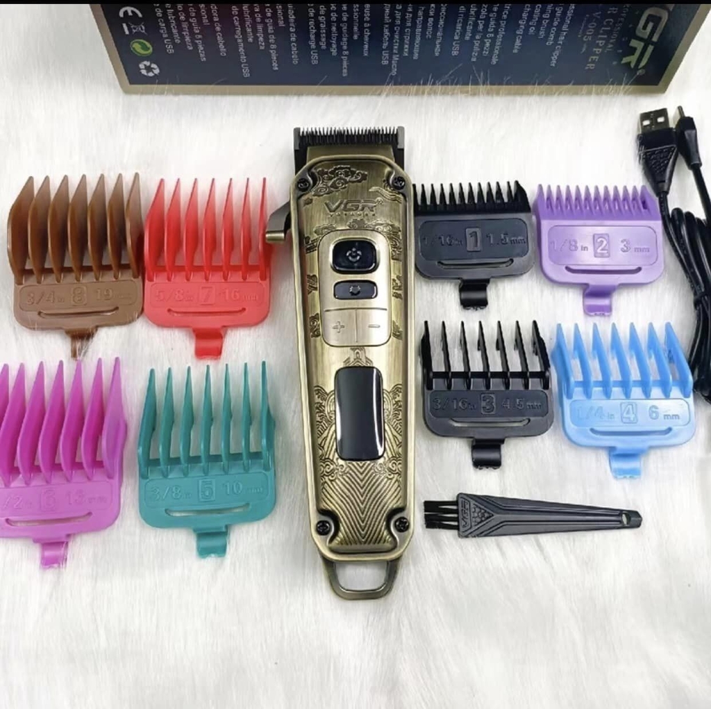 Tông Đơ Cắt Tóc VGR V-005 Lưỡi Đơn Thép Không Gỉ, Kim Loại Nguyên Khối Mỹ phẩm Trường An