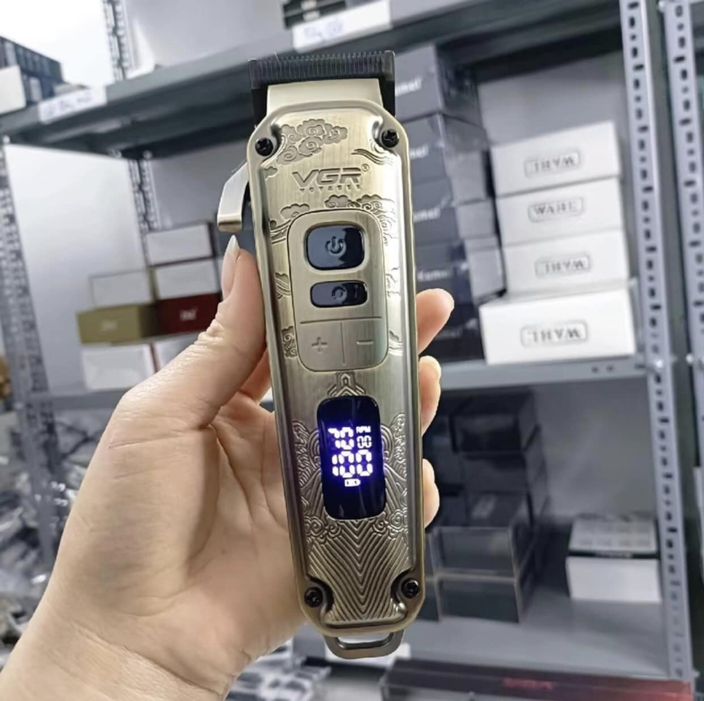 Tông Đơ Cắt Tóc VGR V-005 Lưỡi Đơn Thép Không Gỉ, Kim Loại Nguyên Khối Mỹ phẩm Trường An