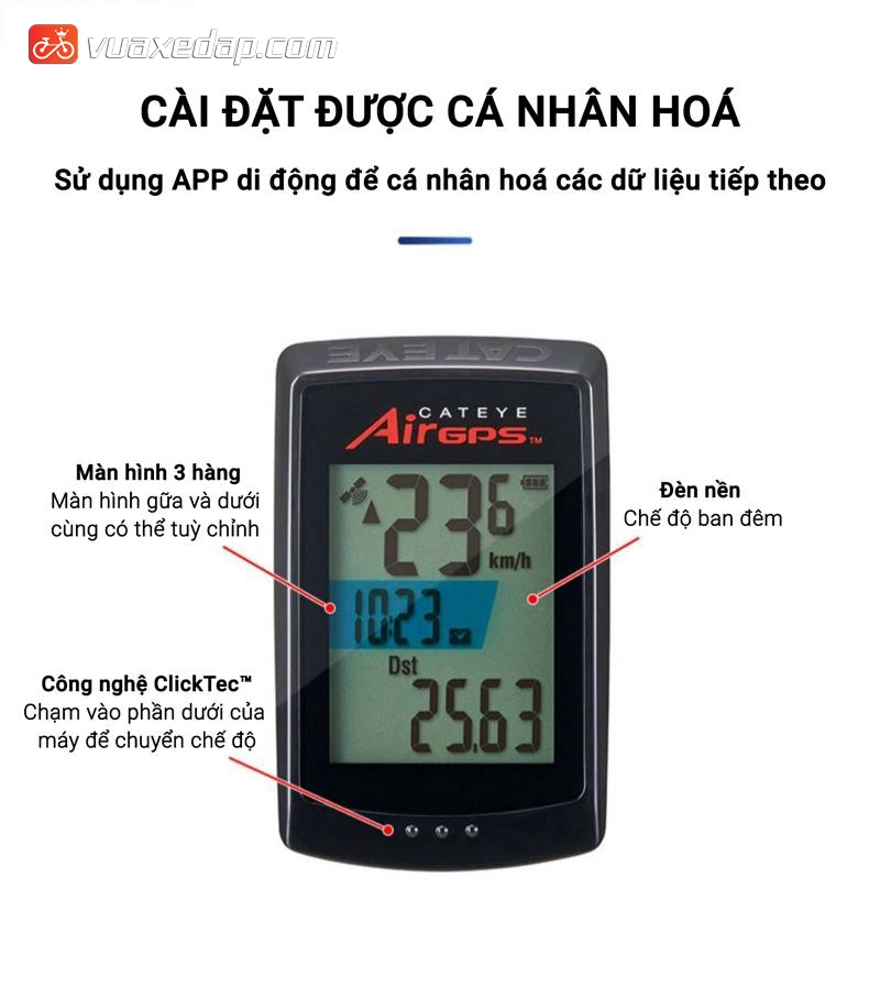 Đồng hồ xe đạp CATEYE AIRGPS CC-GPS100 (Made in Japan) | Vua Xe Đạp - Xe đạp thể thao, địa hình ...
