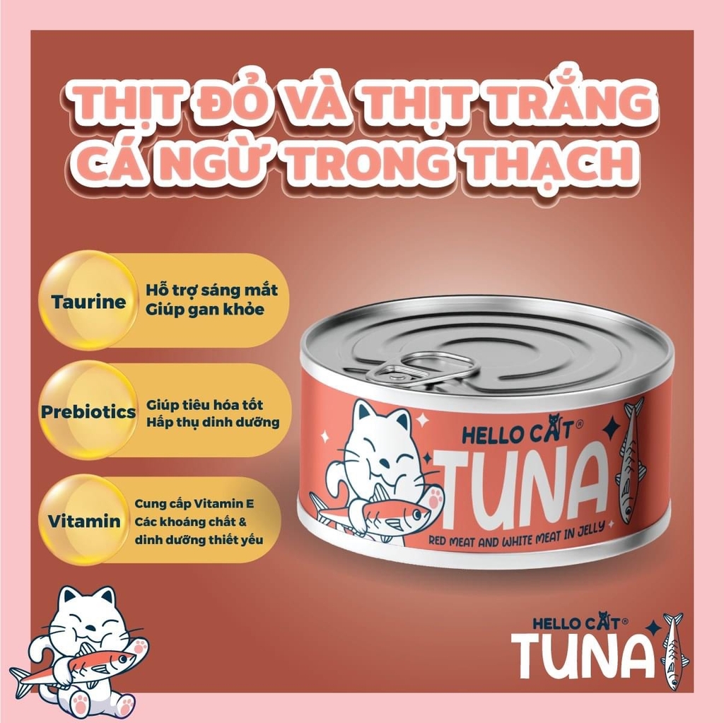 Pate cho Mèo Hello Cat 160g [Dạng Thạch Jelly, 7 Vị] MoAnPetShop.com