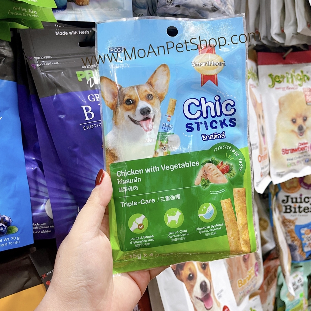 Que Xúc xích SmartHeart Thái Lan Chic Sticks [Gà & Rau] 15g x 4 Que ...