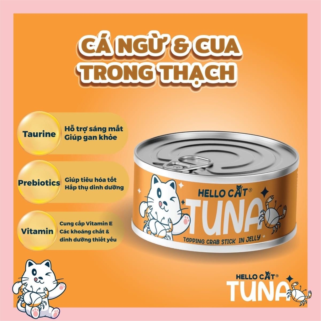 Pate cho Mèo Hello Cat 160g [Dạng Thạch Jelly, 7 Vị] MoAnPetShop.com