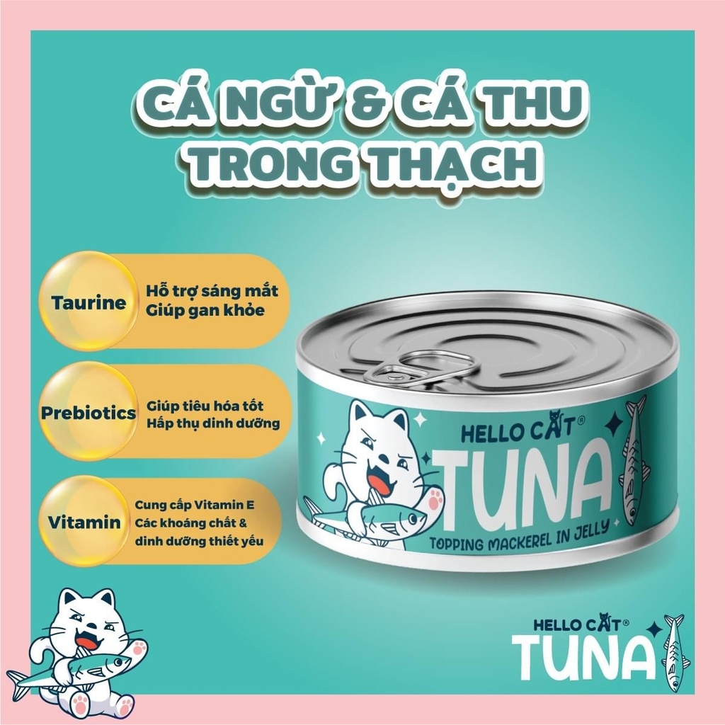 Pate cho Mèo Hello Cat 160g [Dạng Thạch Jelly, 7 Vị] MoAnPetShop.com