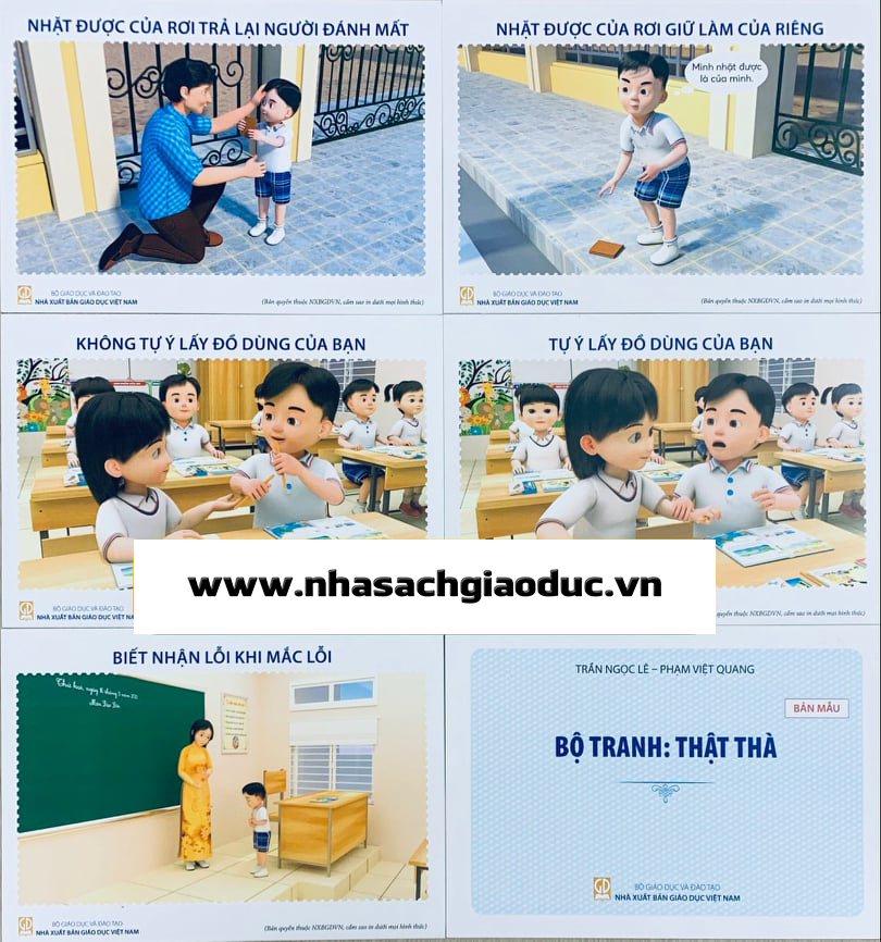 Bộ tranh: Thật thà (5 tờ) | Nhà sách Giáo dục Onlygol