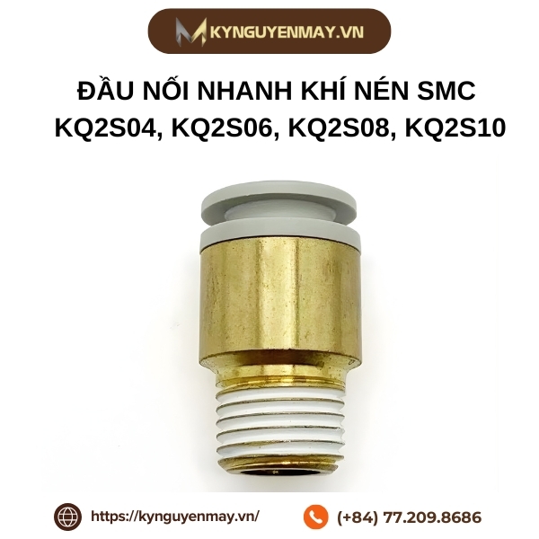 Đầu Nối Nhanh Khí Nén Mini SMC Loại KQ2S04, KQ2S06, KQ2S08, KQ2S10