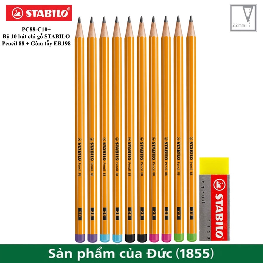Combo bộ 10 bút chì gỗ STABILO Pencil 2B (PC88-C10) CÔNG TY TNHH PHÁT ...