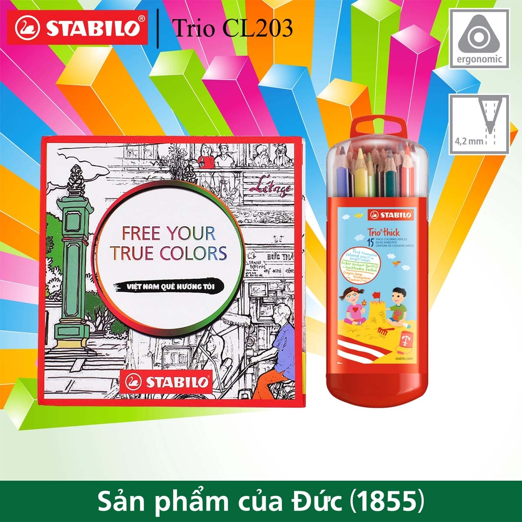 Hộp bút chì màu STABILO Trio Thick 15 màu (CL203-15S) CÔNG TY TNHH PHÁT ...