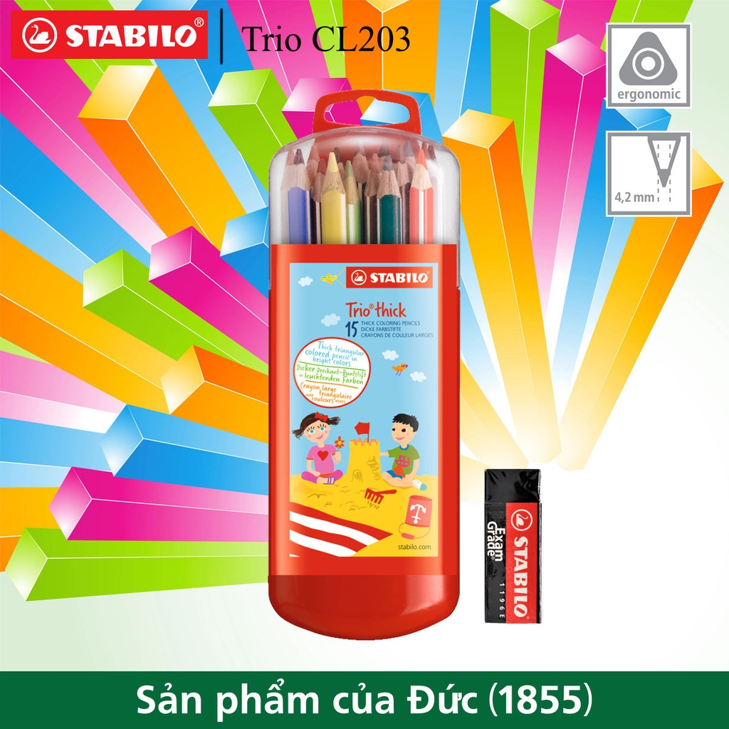 Hộp bút chì màu STABILO Trio Thick 15 màu (CL203-15S) CÔNG TY TNHH PHÁT ...