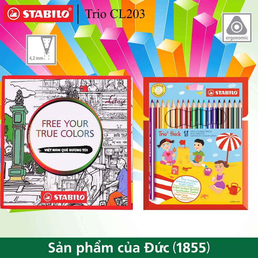 Vỉ bút chì màu STABILO Trio Thick 18 màu (CL203-18P) CÔNG TY TNHH PHÁT ...
