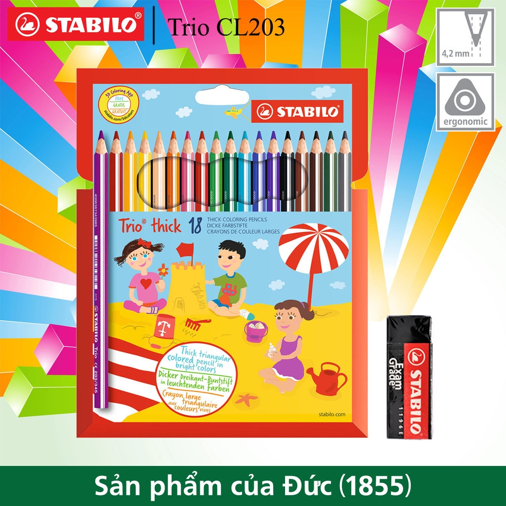 Vỉ bút chì màu STABILO Trio Thick 18 màu (CL203-18P) CÔNG TY TNHH PHÁT ...