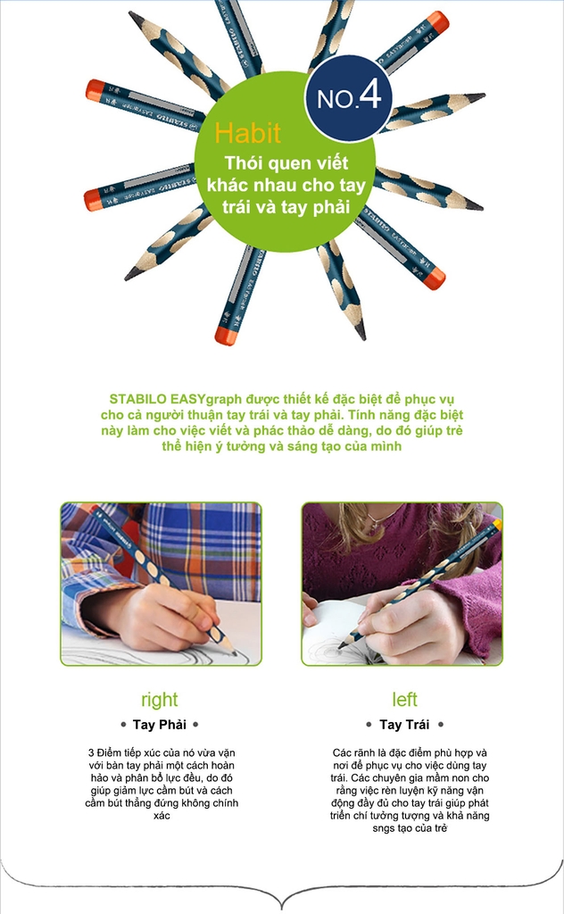 Bút chì gỗ hình thể học STABILO EASYgraph CÔNG TY TNHH PHÁT TRIỂN THỊ TRƯỜNG VÀ ĐẦU TƯ THÁI Á