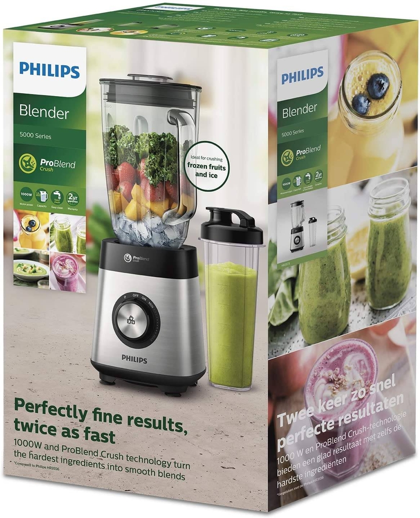 Máy xay sinh tố cối đứng Philips HR3573/90 lưỡi dao 6 công nghệ Pro ...