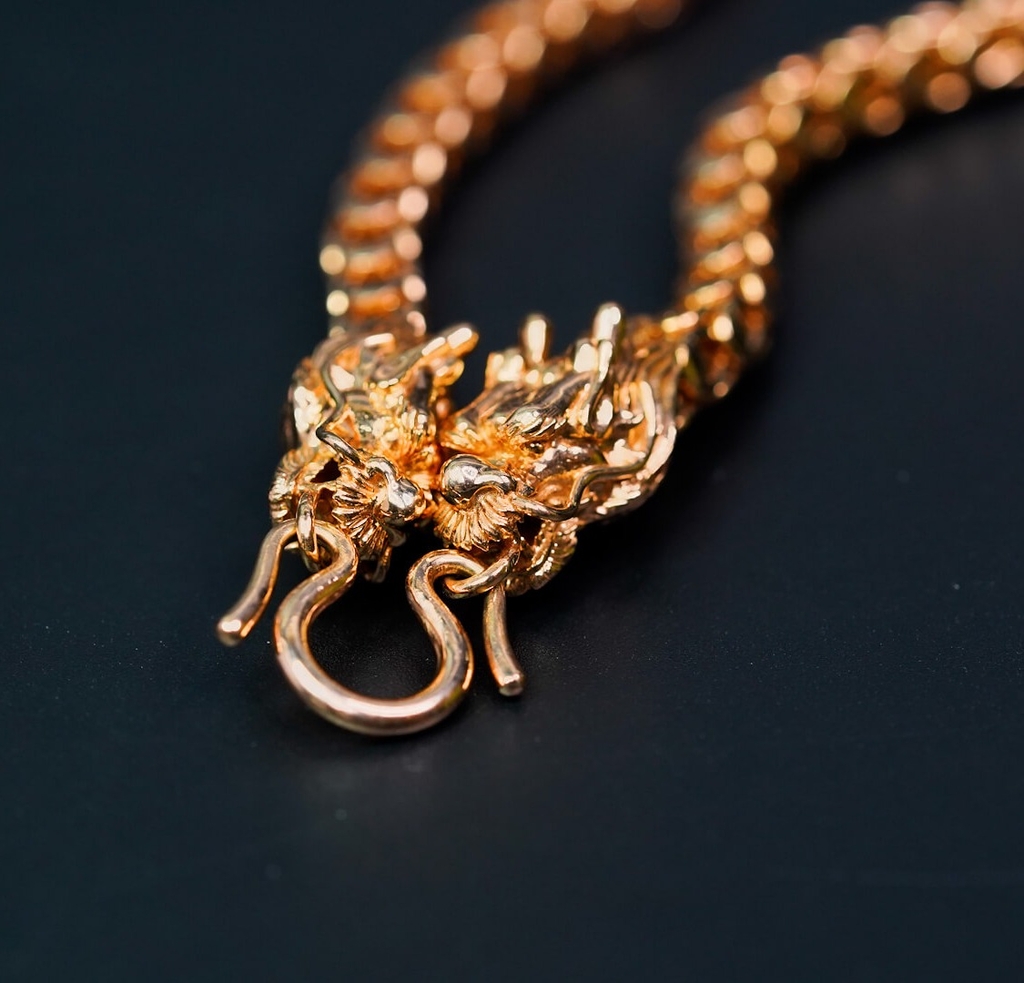 Dây chuyền vàng hồng đầu rồng | Kỳ Lân