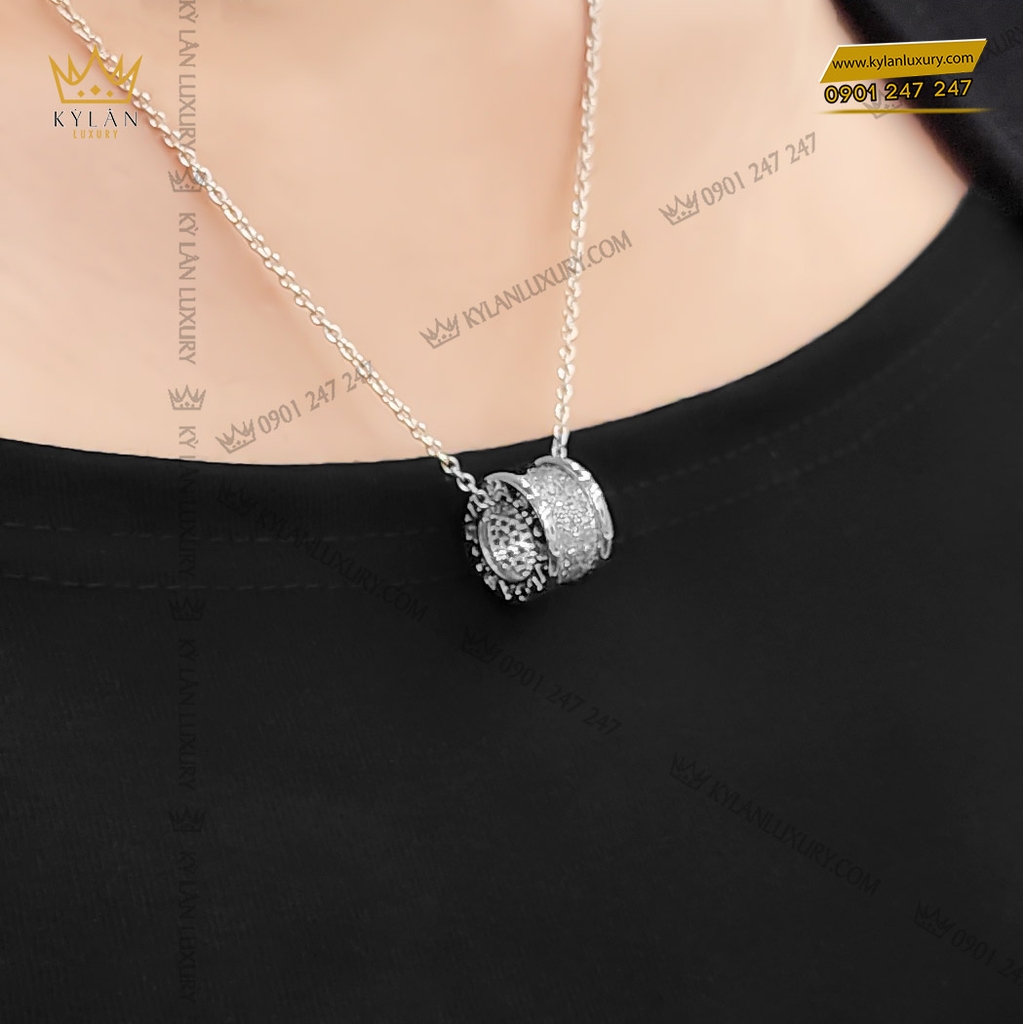 Dây chuyền nữ vàng trắng 18k đính kim cương | Kỳ Lân Luxury