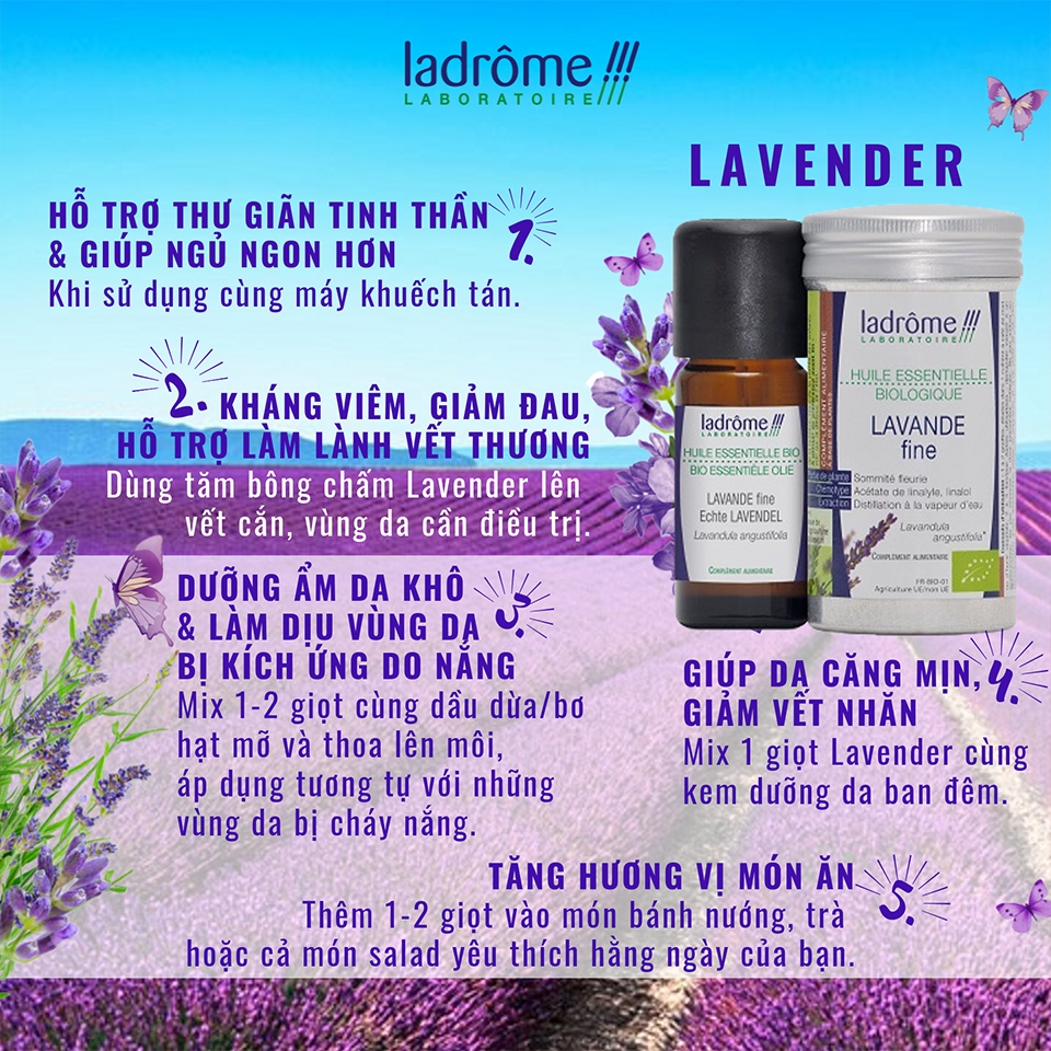 Tinh Dầu Organic Lavender Fine 10ml À LA MODE PARIS