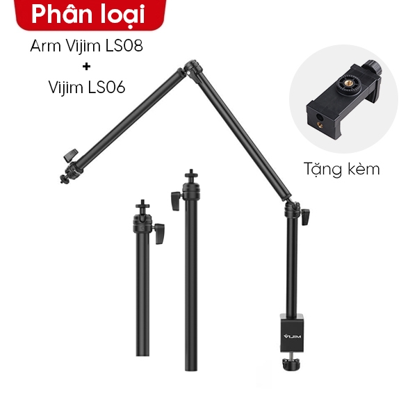 Tay Arm linh hoạt kẹp bàn VIJIM LS08 - Gắn phụ kiện Micro, Máy ảnh ...