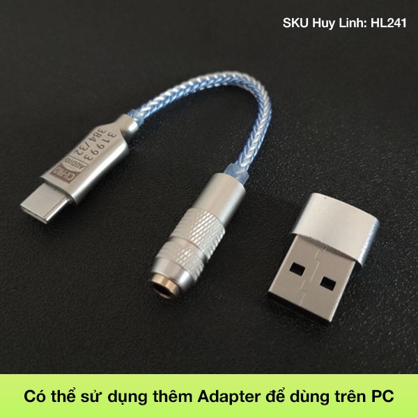 DAC Jack chuyển Type-C to 3.5mm - Chip CX31993 kèm USB-C to USB-A sử ...