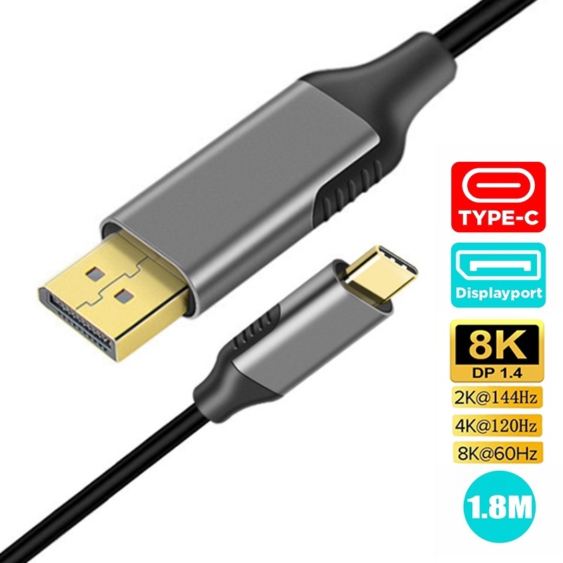 Dây Cáp Type C To DP DisplayPort 4K 60Hz Thunderbolt 3 Dài 1.8M HL151 ...