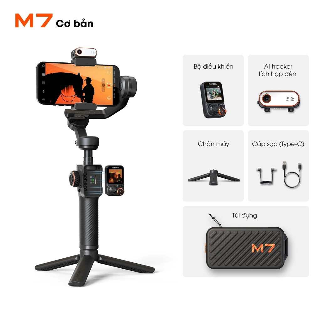 Gimbal Hohem iSteady M7 tích hợp AI Tracking Remote tích hợp màn hình cao cấp chính hãng | Huy Linh