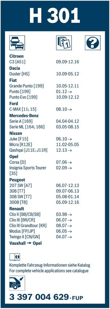 Gạt mưa sau Bosch® Rear 12" (H301) | G7Auto.vn