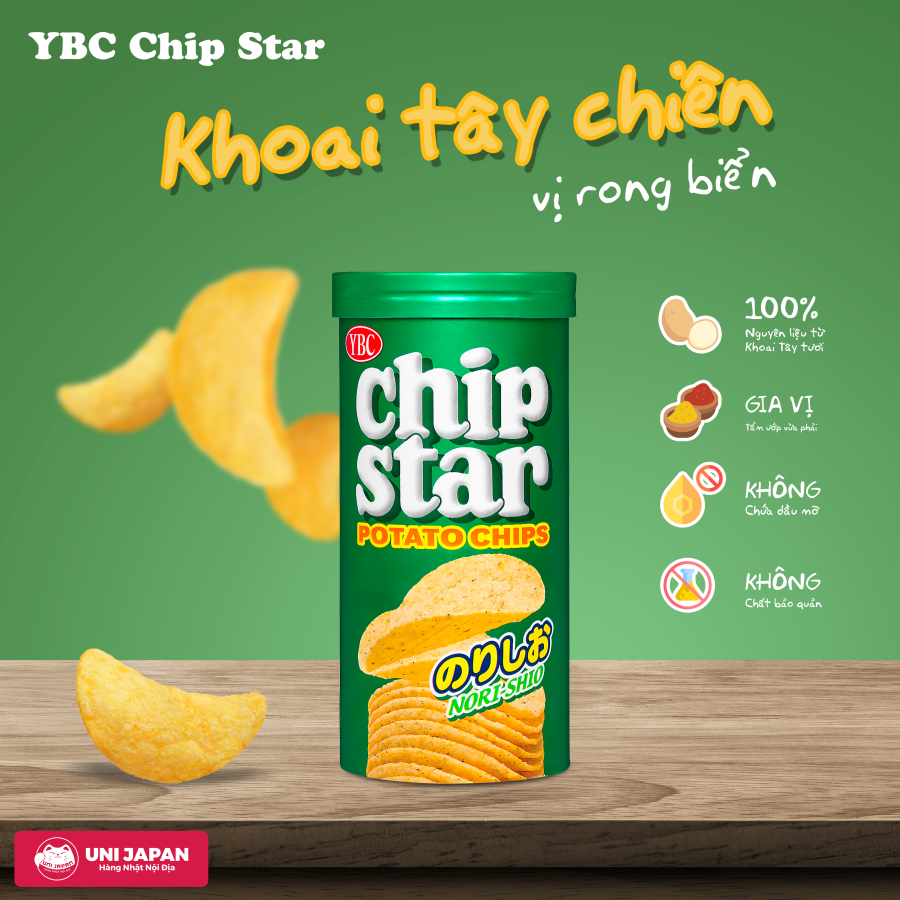 Snack khoai tây YBC Chip Star 50g