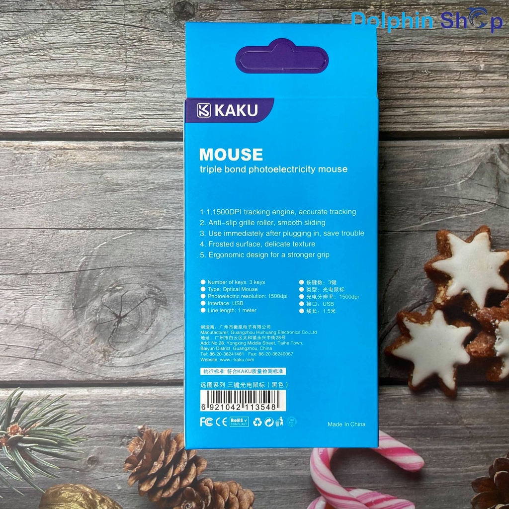 Chuột Dây Kaku KSC 355 Nhỏ Gọn Thích Hợp Văn Phòng Dolphin Shop