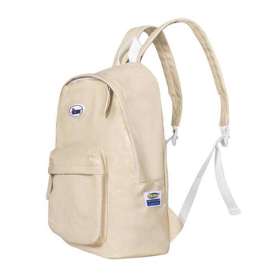 Balo nữ đi học da đẹp màu kem | DKMV Basic Leather Backpack DKMV ...