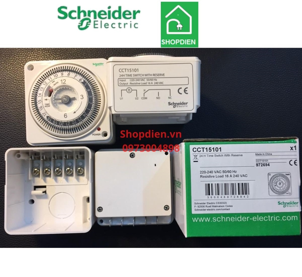 CCT15101 Schneider Công tắc đồng hồ bộ hẹn giờ timer 24H CÔNG TY TNHH ...