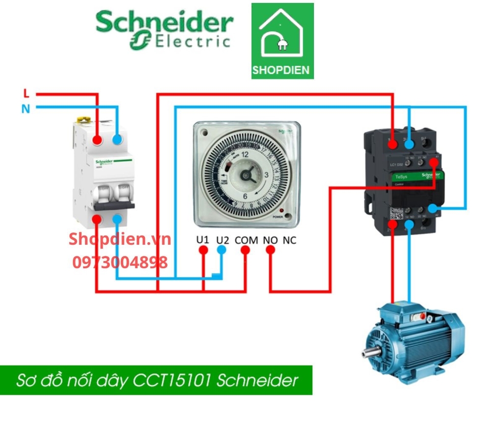 CCT15101 Schneider Công tắc đồng hồ bộ hẹn giờ timer 24H CÔNG TY TNHH ...