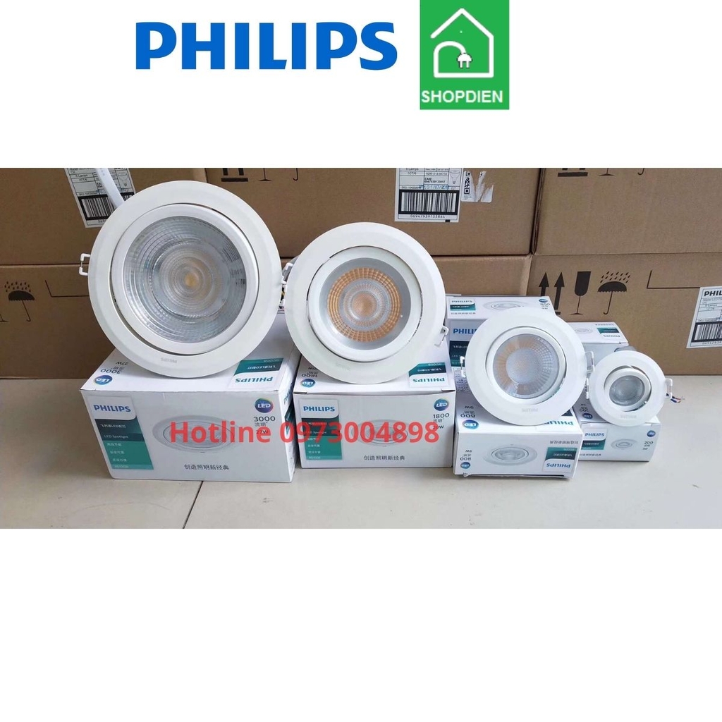 Đèn rọi âm trần chiếu điểm 9W D90 Philips RS100B LED8 9W D90 MB/WB CÔNG ...