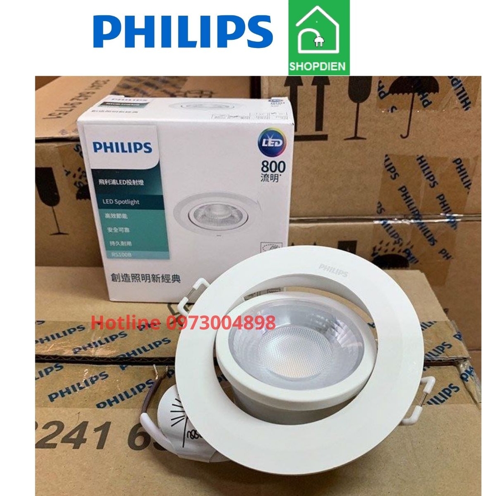 Đèn rọi âm trần chiếu điểm 20W D120 Philips RS100B LED18 20W D120 MB/WB ...