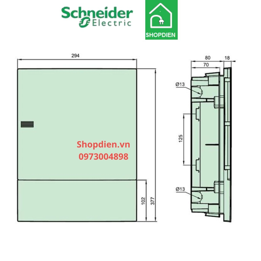 MIP22212 Schneider tủ điện âm tường 24 modules Resi9 MP cửa trắng CÔNG ...