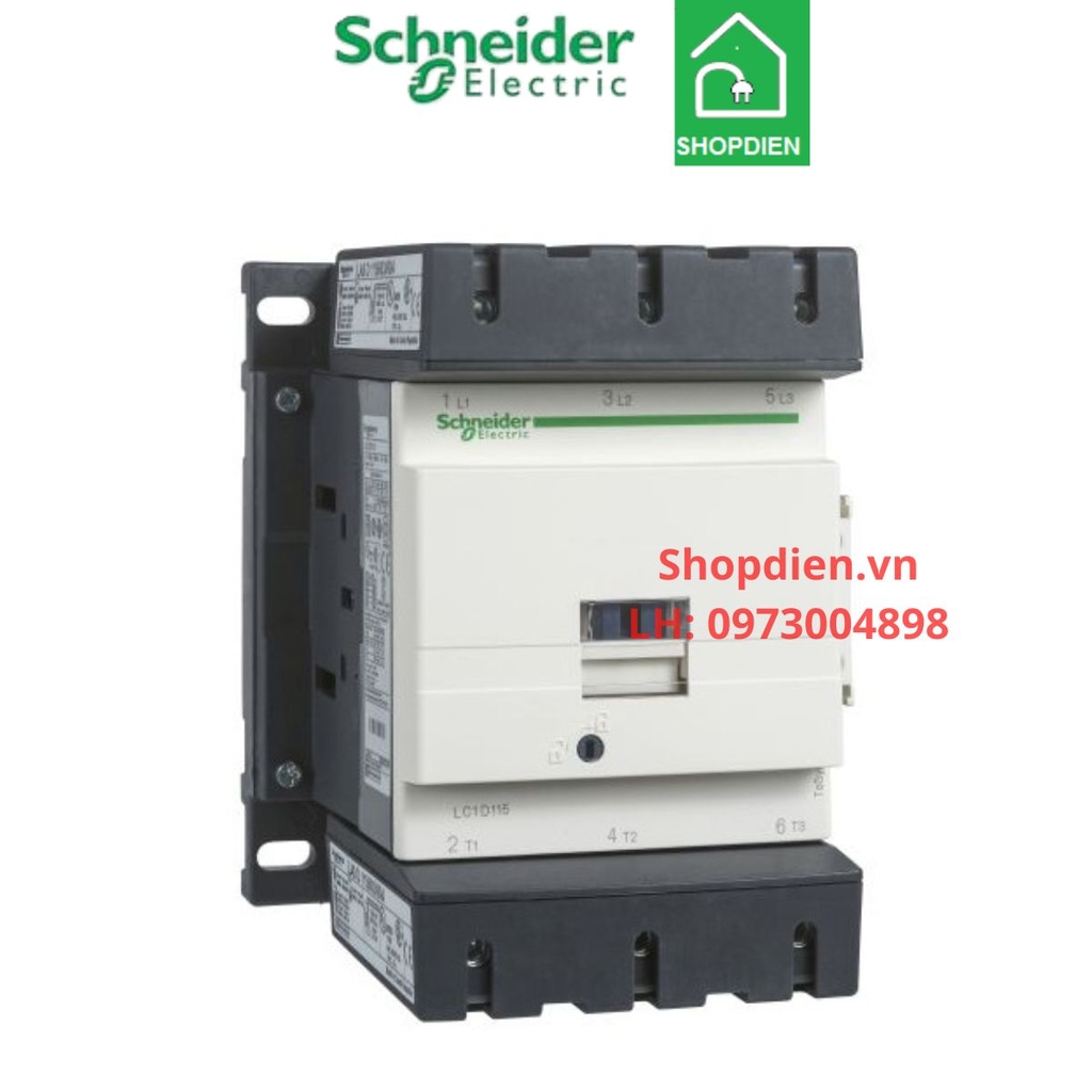 LC1D115M7 Schneider Khởi động từ Contactor 3P 115A 220VAC Tesys Deca ...