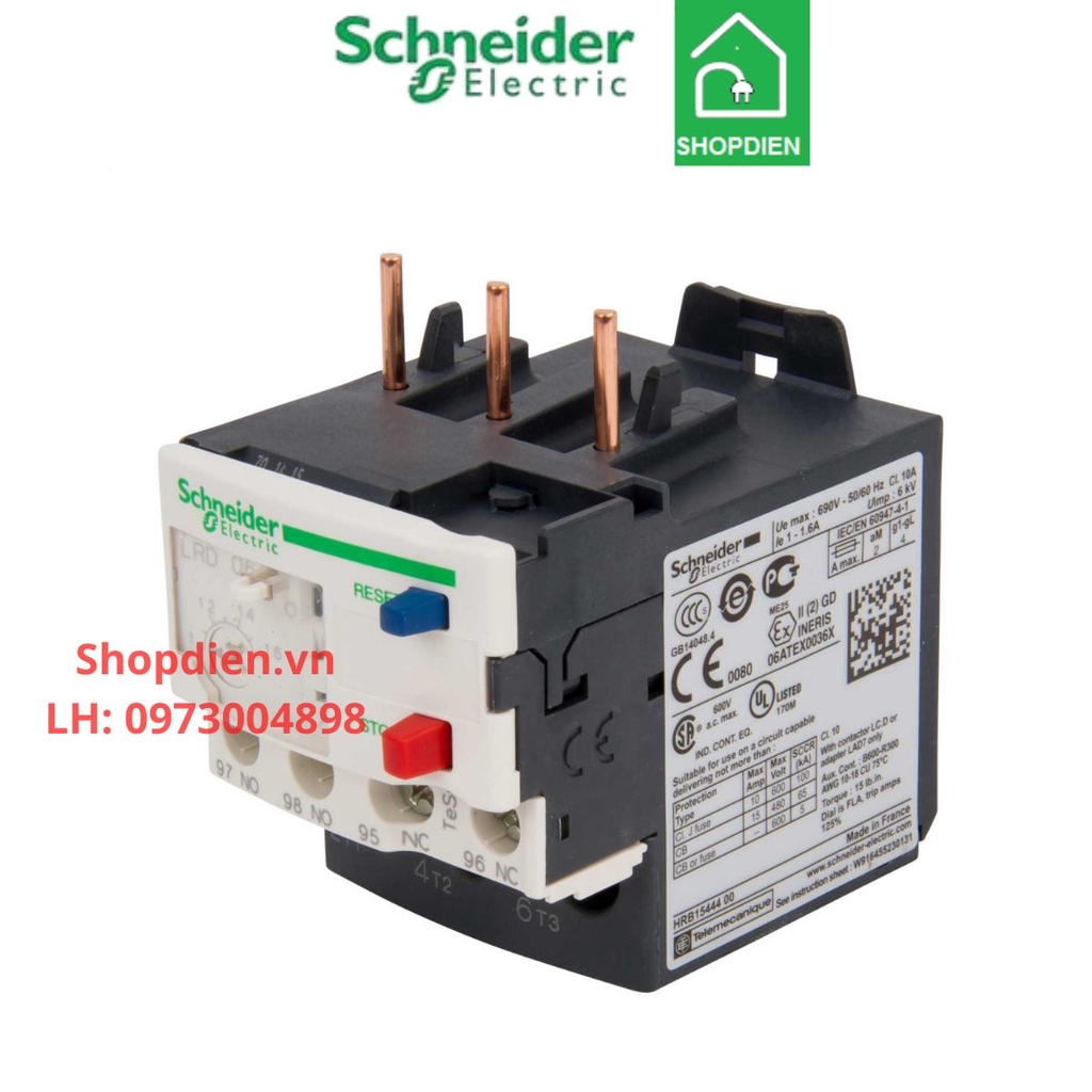 LRD01 Schneider Rơle nhiệt 0.1-0.16A Tesys Deca Thermal Relay CÔNG TY ...