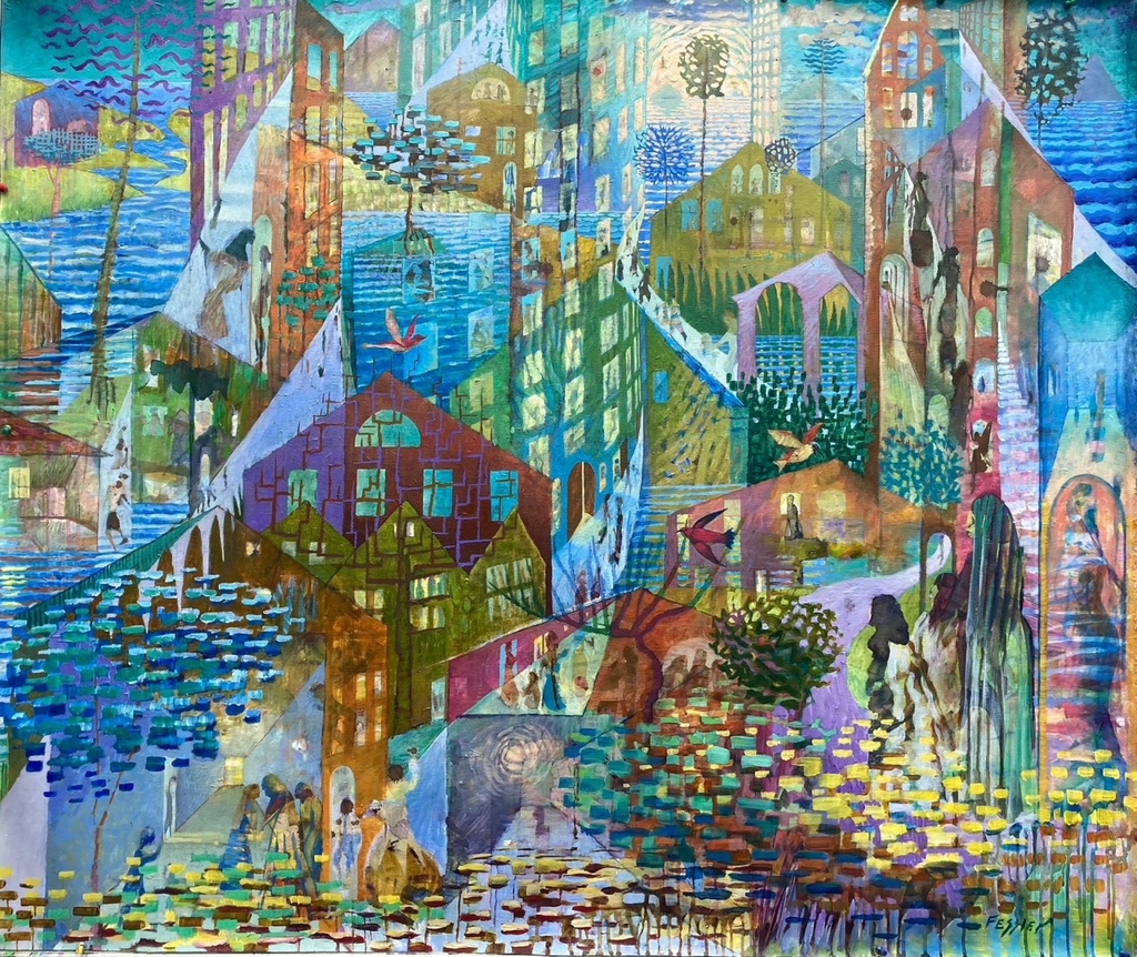 Tranh acrylic "This Place Over Time"- Họa sĩ Stephen Fessler