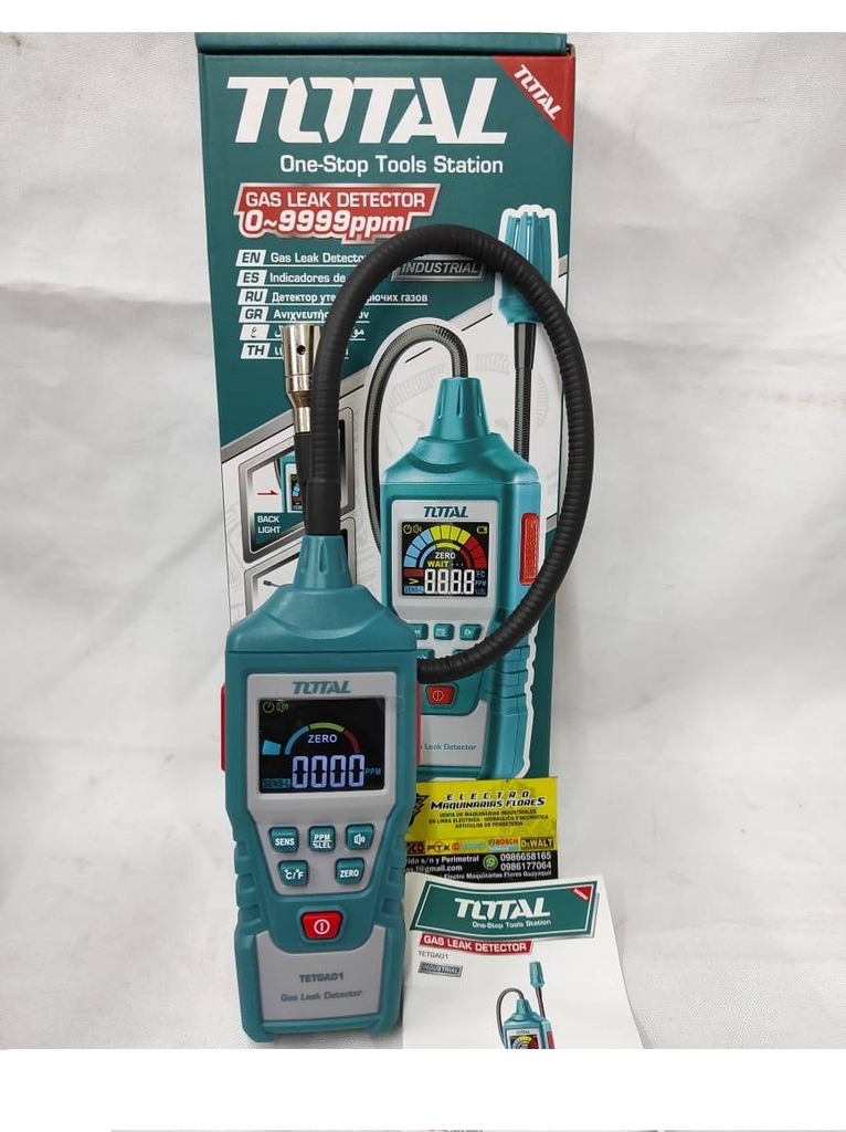 MÁY ĐO RÒ RỈ KHÍ GAS KỸ THUẬT SỐ 0 ~ 9999PPM (METAN) TOTAL TETGA01 ...
