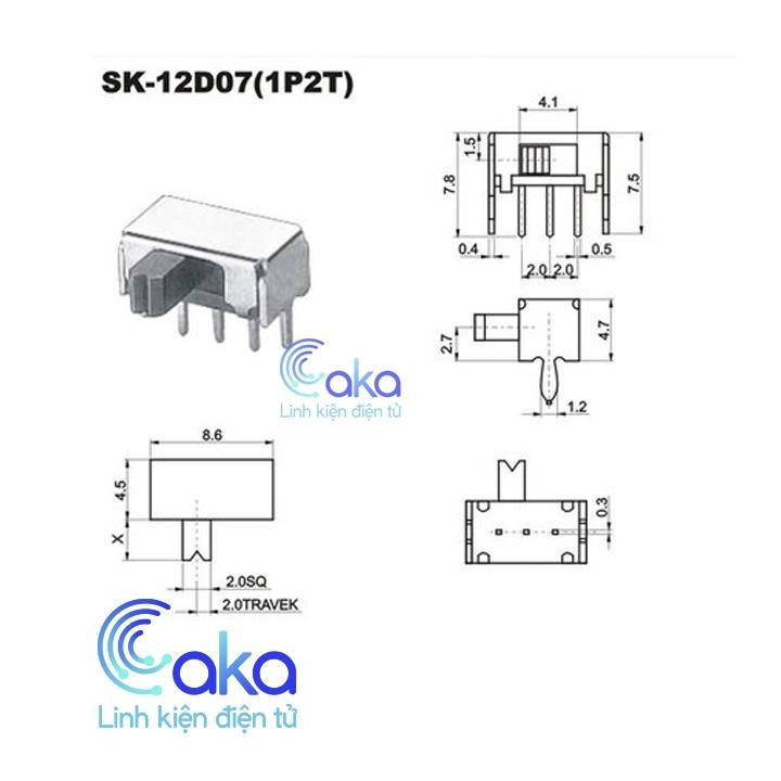 Công tắc gạt 5 chân cong SK-12D07 - linh kiện điện tử tphcm giá rẻ