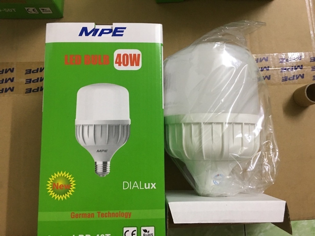 Đèn Led Mpe Bulb Trụ 40w thân nhựa LBD-40T