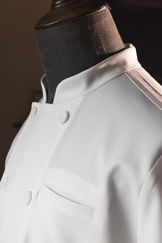 [CHEFX16] ÁO BẾP NGẮN TAY MÀU TRẮNG CÚC CÀI - [CHEFX16] WHITE SHORT ...