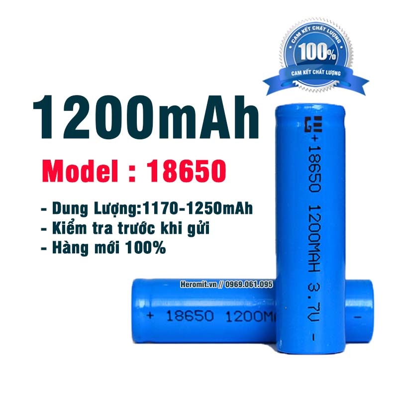 Pin 18650 1200mAh Chuẩn Dung Lượng