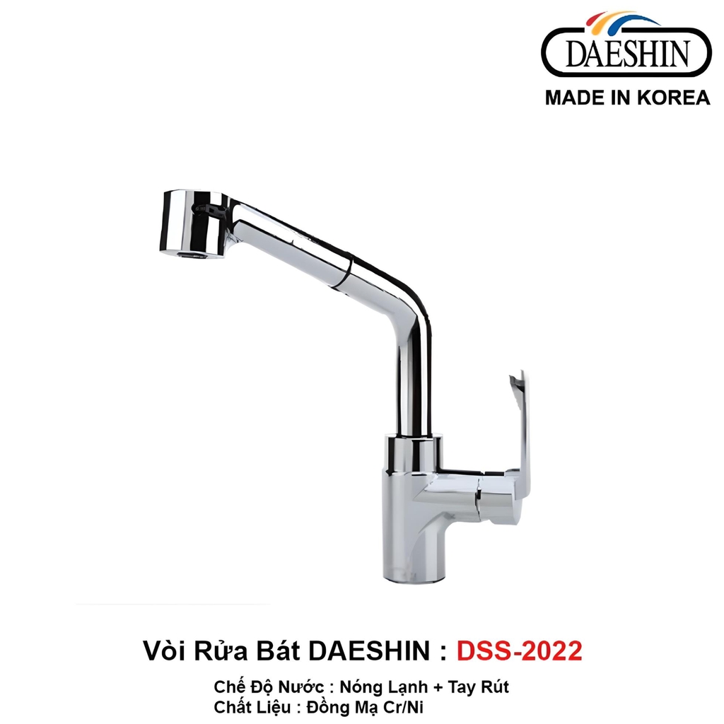 Vòi rửa bát Daeshin DSS-2022 chính hãng , đầu rút tiện dụng TOTO NAM ANH