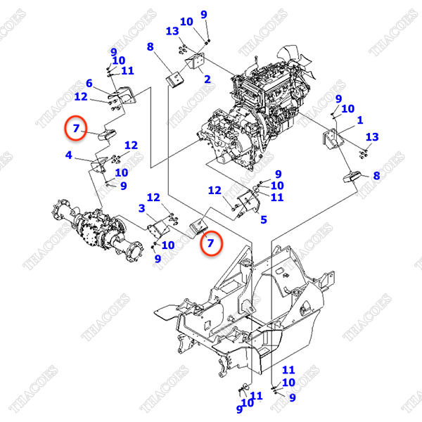 Cao su chân số 3EC-02-52370 | https://thacoes.com/