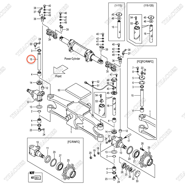 Trục ắc phi nhê phải 24454-32232 | https://thacoes.com/