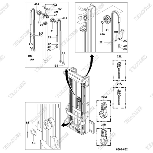 (41) Vòng bi lăn xích 63131-23600-71 (2c) (Trước) | https://thacoes.com/