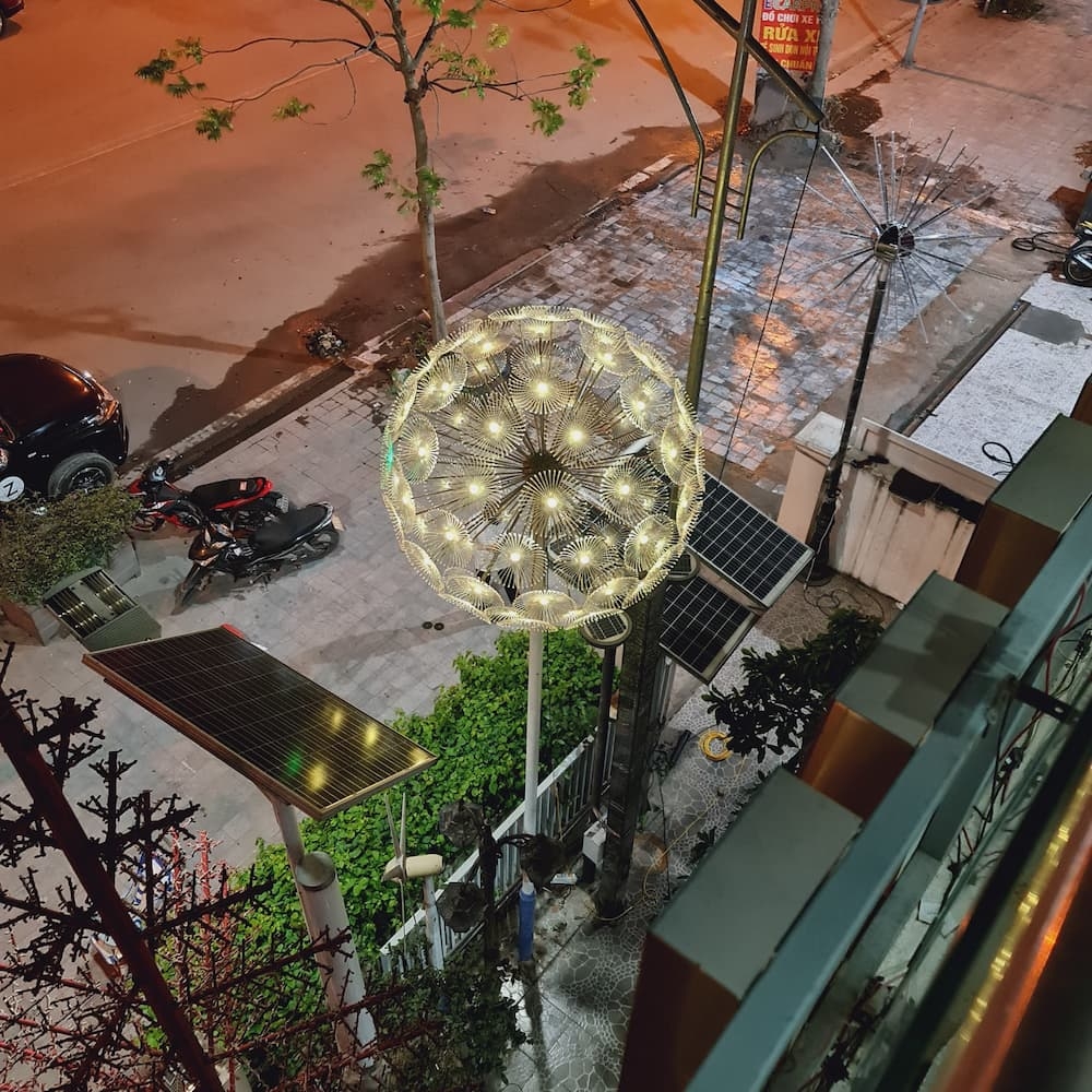 Đèn LED Bông hoa Bồ Công Anh Dandelion đường kính 1.5m, nhiều màu RGB ...