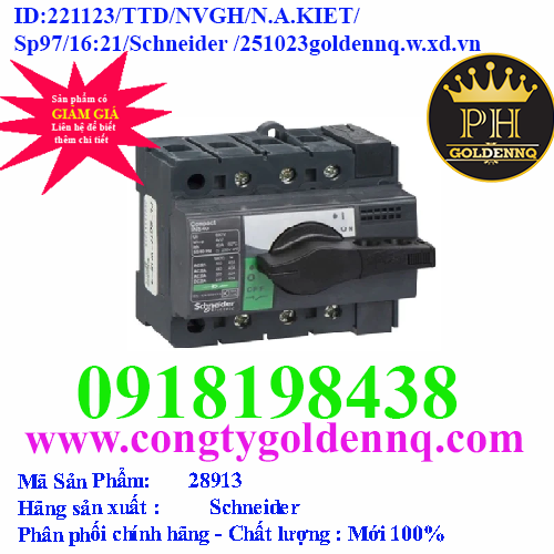 Bộ đóng ngắt 28913 Schneider | Công Ty TNHH Tổng Hợp Quốc Tế Golden NQ