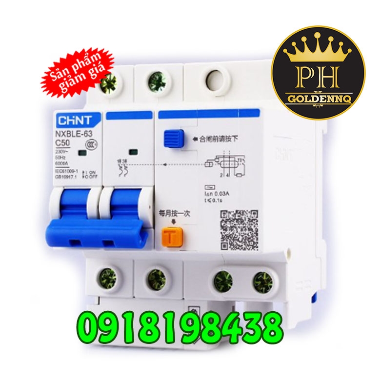 Aptomat chống giật RCBO CHINT NXBLE 80-100A 2P | Công Ty Quốc Tế Golden NQ